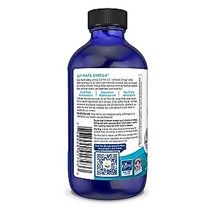 Nordic Naturals Ultimate Omega Liquid, Lemon Flavor - 4 oz - 2840 mg Omega-3 - High-Potency Omega-3 Fish Oil Supplement with EPA & DHA - Promotes Brain & Heart Health - Non-GMO - 24 Servings