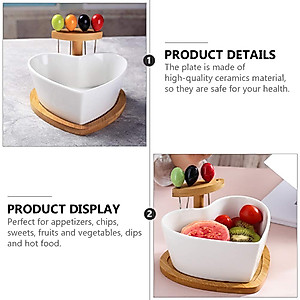 Cabilock Gourmet Food Container 1 Set Fruit Bowl with Fork White Mini Stainless Steel Pistachio Soup Bowls Mini Candy