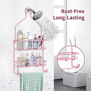 TreeLen Shower Caddy Pink, Large Shower Racks for Inside Shower, Pink Bathroom Organizer, Gift for Girlfriend