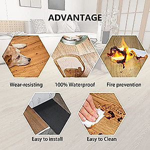 Mysflosy Peel and Stick Floor Tiles, Self-Adhesive Luxury Vinyl Flooring Plank,6x36inch 36pack 54 Sq.Ft, Waterproof DIY Deep Wood Grain Planks Easy to Install for Kitchen, Living Room, Light Brown