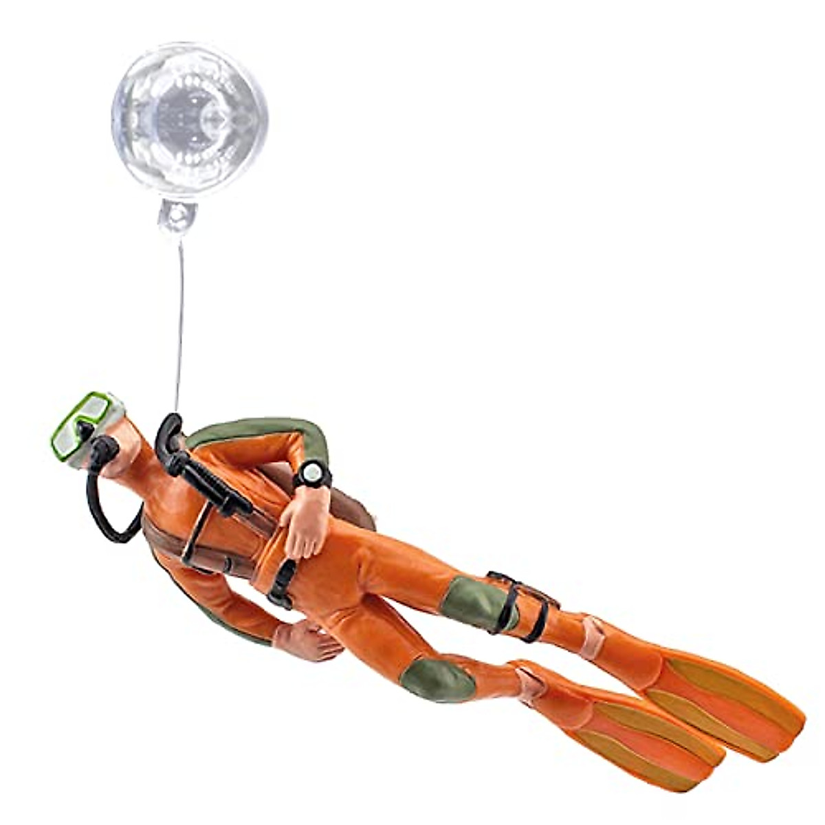 Aquarium Resin Decorations Diver For Fish For Tank Aquatic Pet Supplies With Floating Transparent Ball & Fishing Line Small Aquarium Decorations For Small Tank Betta Fish Aquarium Diver Decor Floating