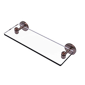Allied Brass TA-1/16 Tango Collection 16 Inch Vanity Beveled Edges Glass Shelf, Antique Copper