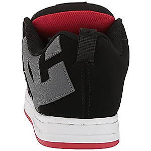 DC Shoes Men's Court Graffik Casual Low Top Skate Shoe Sneaker, Black/Grey/RED, 11