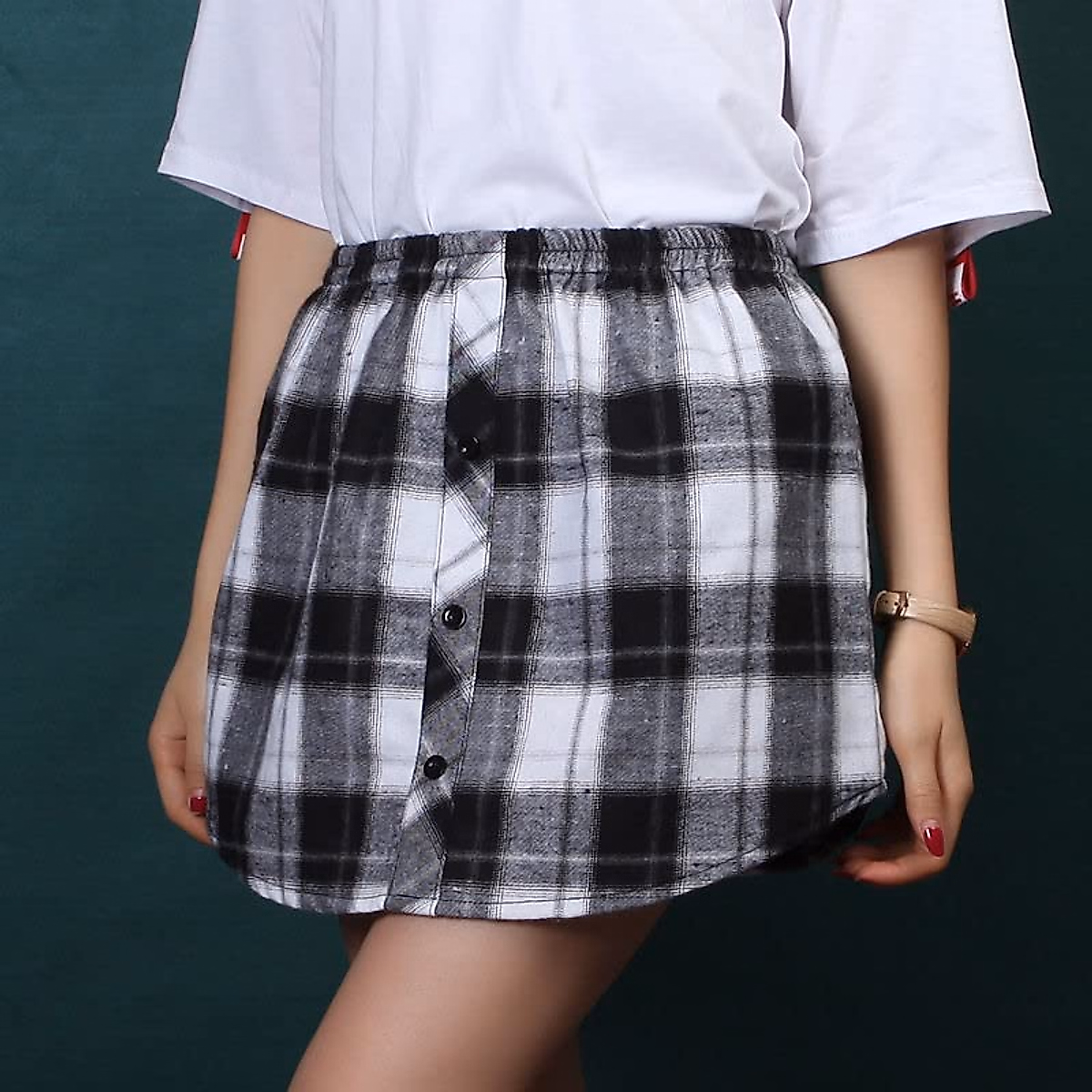 Women Half Slips Casual Shirt Extenders Skirt Fake Top Lower Sweep for Leggings Half Length Skirt (X-Large, 3 Pieces Red, Black White Purple)