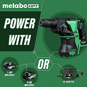 Metabo HPT 36V MultiVolt™ Cordless Rotary Hammer Drill (Tool Only - No Battery) | SDS Plus | 1-1/8-Inch | Reactive Force Control | 3 Modes | Optional AC Adapter | DH36DPAQ4