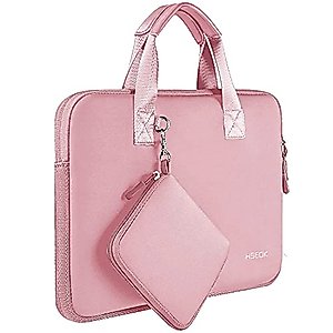HSEOK Elastic Laptop Case 12.9 13 inch Sleeve Handbag with Small Case for 13 inch MacBook Air/Pro M2/M1, 12.9" iPad Pro 6th/5th/4th/3rd Gen, XPS13 and More 12.9-13 inch NoteBooks - Pink
