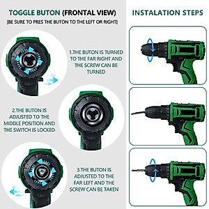 Cordless Drill Driver Set 21V, Power Drill Cordless 23PCS with Batteries 1500mAh, 25+1 Torque Hammer Drill, 3/8" Chuck, 2 Speed, 0-600 RPM/0-1300 RPM Variable Speed, LED Light for Home