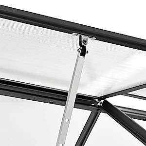 vidaXL Greenhouse Conservatory Garden Plant House Garden Shed Plant Nursery House Outdoor Terrace Backyard Anthracite Aluminum 50.9 ft³