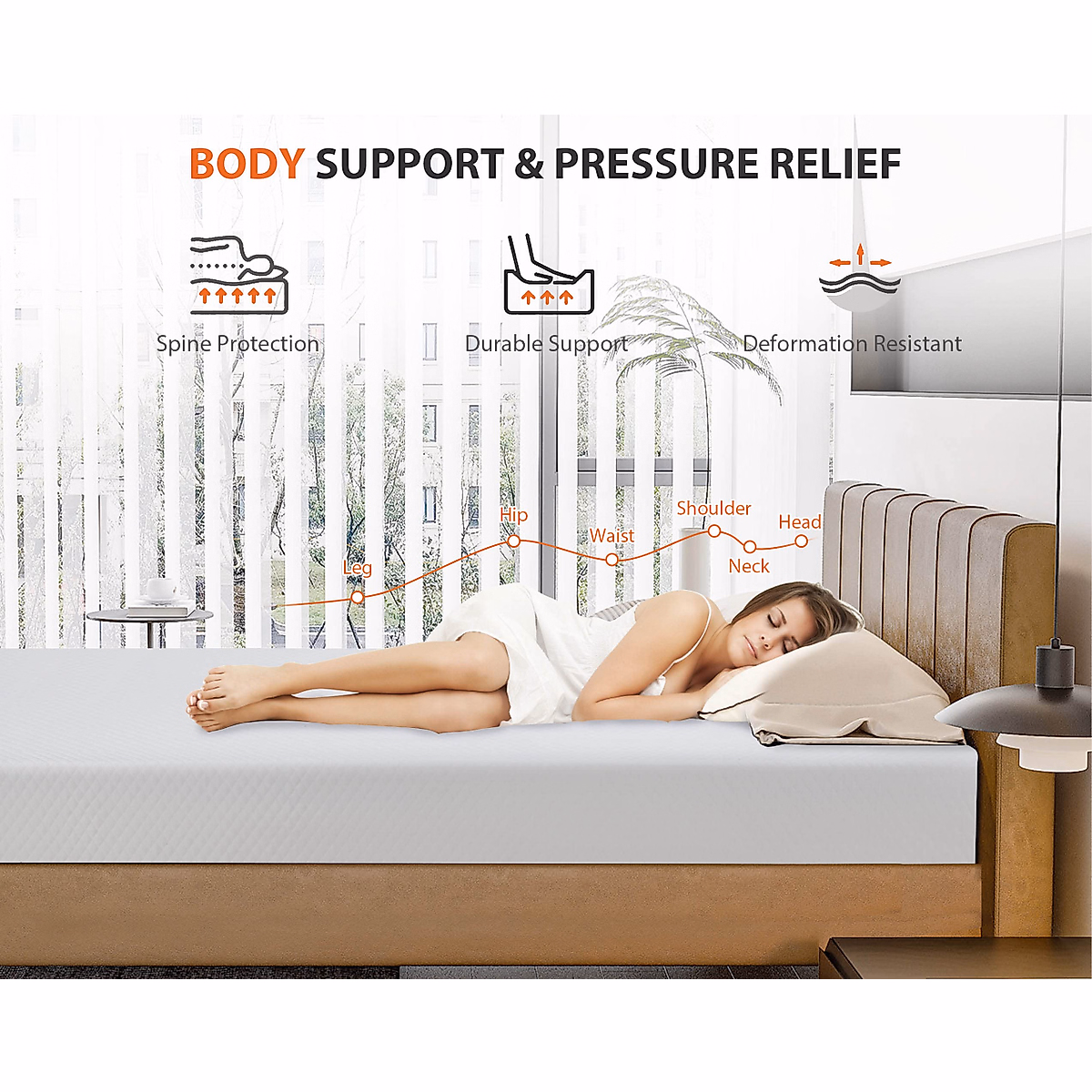 MKDLUFEI 10 Inch Gel King Size Mattress Medium Firm Memory Foam Mattress CertiPUR-US Certified King Mattress for Cool Sleep & Pressure Relief,Bed in a Box