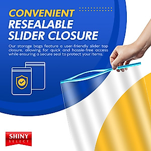 Shiny Select 5 Gallon Jumbo Slider Storage Bag, 18x24, 10 Bags – Resealable Extra Large Clear Plastic, 2 Mil Thick - Home Organization, Luggage, Travel, Kitchen Use, Baby Essentials, Seasonal Clothes
