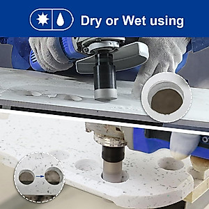 SHDIATOOL Diamond Core Drill Bits Set Hole Saw Kit for Porcelain Tile Ceramic Marble Brick Vacuum Brazed Cutter 7-Piece (25/35/45/51/65/76mm)+25mm Finger Bits