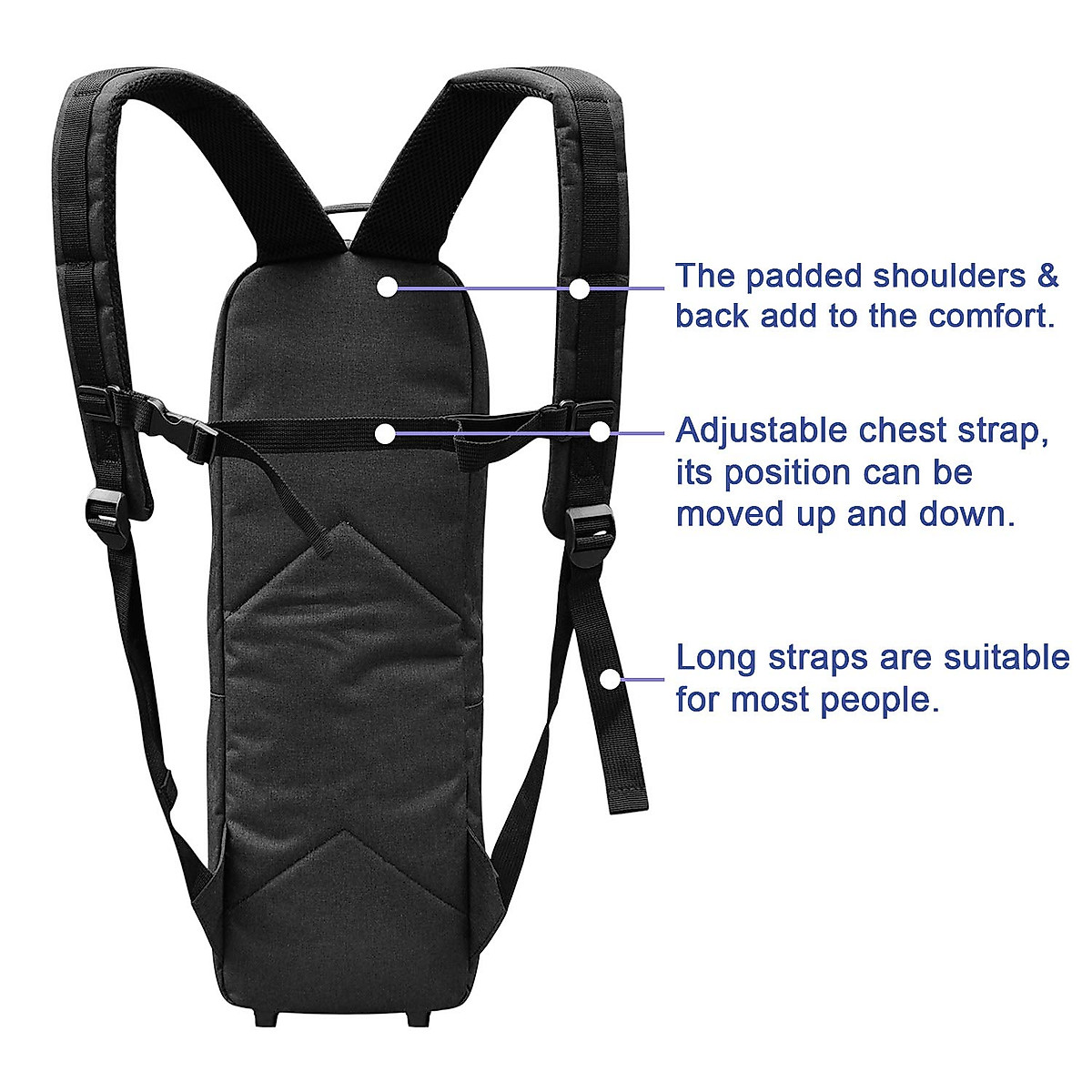 Healvaluefit Oxygen Tank Backpack O2 Cylinder Carrying Holder Bag for Tank D/M-15, JD/M-22 (Black)