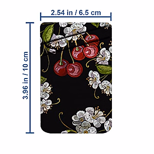 Diascia Pack of 2 - Cellphone Stick on Leather Cardholder ( Embroidery Cherry Blossom Tree Fruit Pattern Pattern ) ID Credit Card Pouch Wallet Pocket Sleeve