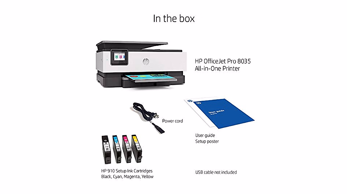 HP OfficeJet Pro 8035 All-in-One Wireless Printer + 8 Months Ink