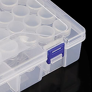 LEXININ 3 Pack Clear Embroidery Diamond Storage Box with120 Beads Containers, Diamond Painting Storage Containers with Lids and Label Stickers, Beads Organizer Case for Jewelry, Sequins, Nails