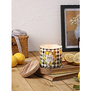 Lemon Candle, Fresh Lemon Scented Candle, Large 3 Wicks Candle, 14 oz