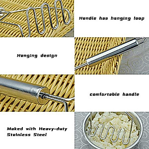 Potato Masher, Stainless Steel Masher for Kichen tool, Convenient for Making Guacamole, Egg Salad,Mashed Potato, Easy to Clean and Use