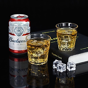 Clear Plastic Drinking Glasses, Acrylic Cups Reusable, Unbreakable Tumblers Set of 8, Drinkware Set Water Glasses for Kitchen Cocktail Picnic Party Juice Whiskey Wine, 8.5 OZ, BPA Free (Clear)