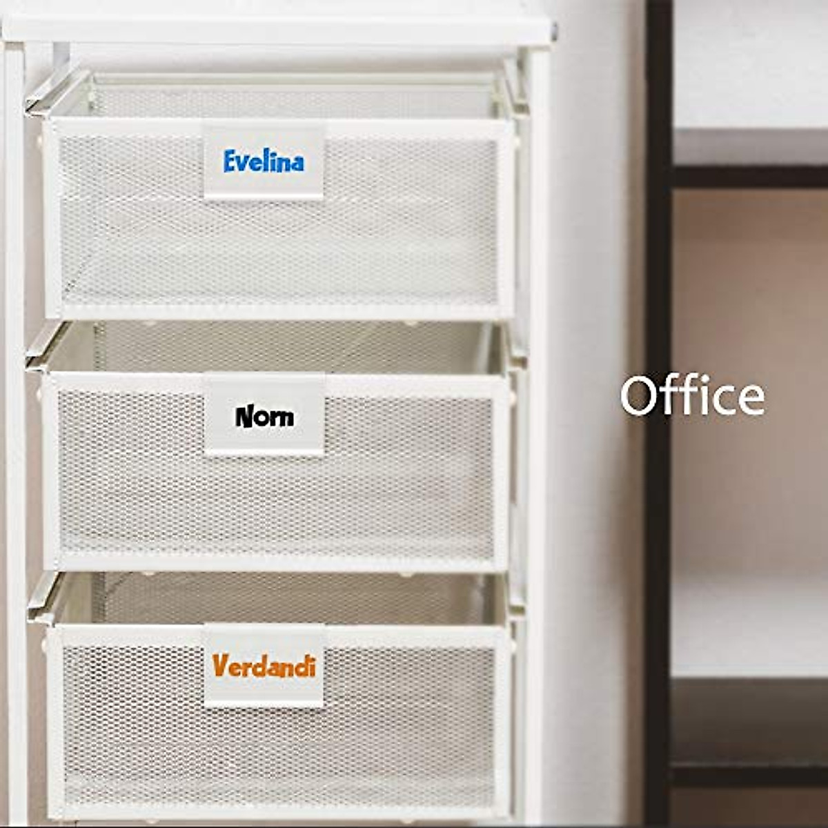 50pcs Labels for Storage Bins Plastic Label Clip, Basket Labels Clip On Wire Shelf Price Label Holder Merchandise Sign Display Holder, 50pcs Label Insert Included (6x4cm)