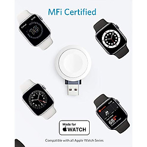 Anker Portable Magnetic Charger, Cordless Charger for Apple Watch with USB A Connector, [MFi Certified] Compatible with Apple Watch Series 1/2/3/4/5/6
