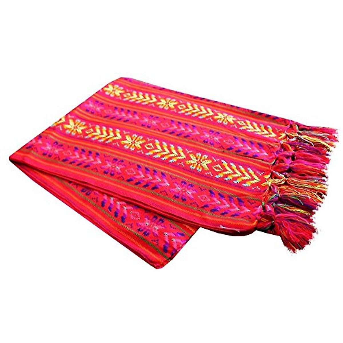 Del Mex Mexican Rebozo Shawl Blanket Doula (Regular (6 ft x 2.5 ft), Red)