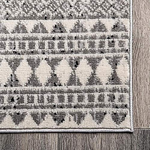 nuLOOM Artemisia Modern Tribal Runner Rug, 2' x 6', Grey