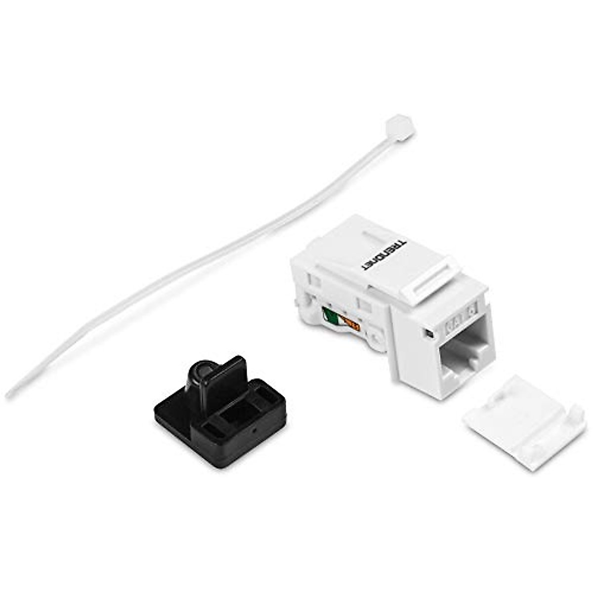 TRENDnet Cat6 Keystone Jack, 25-Pack Bundle, 90° Angle Termination, Compatible with Cat5, Cat5e, Cat6 Cabling, Color-Coded Labeling, Gold-Plated Contacts, Tool-Less Design, White, TC-K25C6