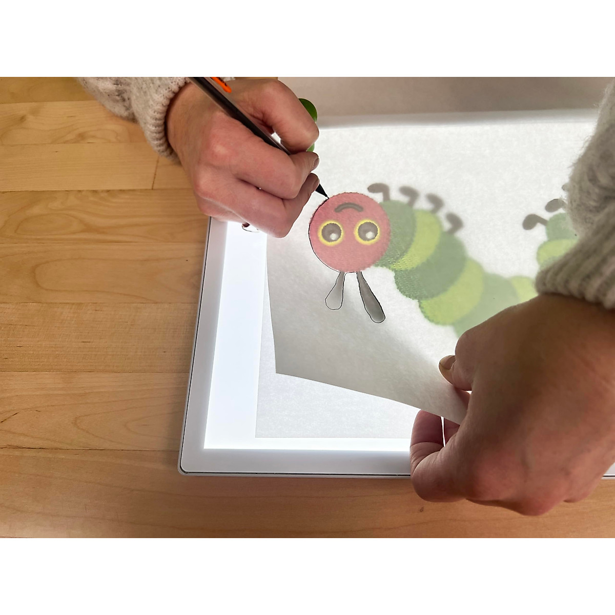 CutterPillar Glow Elite Mini LED Light Board, with Translucent, Self-Healing Cutting Mat