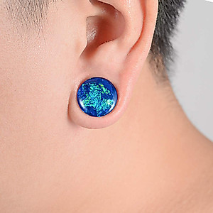 COOEAR 2 Pairs Set Gauges for Ears Flesh Tunnels Kits Plugs Earrings Acrylic Color Foil Ear Expander Stretchers Piercing.