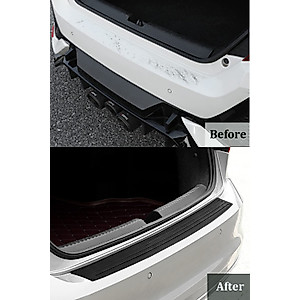 Pincuttee Rear Bumper Protector Guard for Car,Black Rubber Scratch,Resistant Trunk Door Entry Guards,Accessories Trim Cover,35.4"X2.87" for Most of Car&SUV(1 Pack,Black Sport)