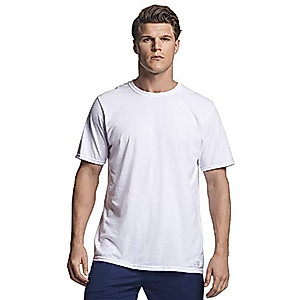 Russell Athletic mens Performance Cotton Short Sleeve T-Shirt, white, L