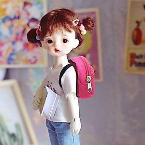 Aniwon 8PCS Doll Backpack for Doll Bags, Cute Zipper Backpack Mini Doll Bag Doll Accessories for Doll Backpack Doll Accessories