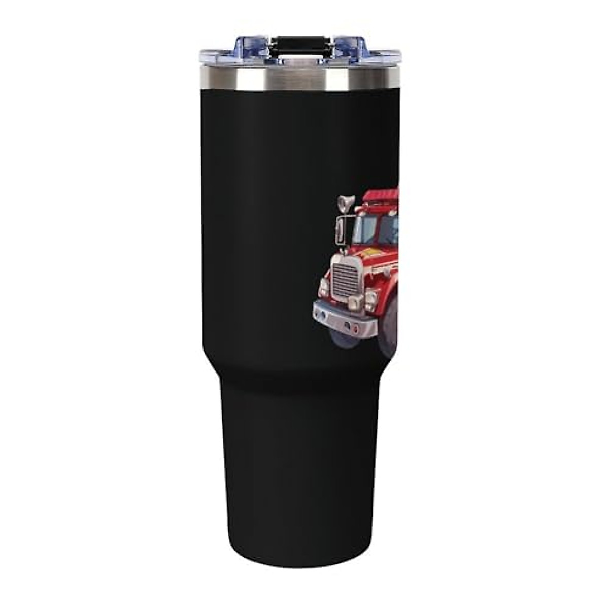 Firetruck 40 Oz Tumbler Insulated Stainless Steel Water Bottle Travel Mug Car Cup with Handle And Straw