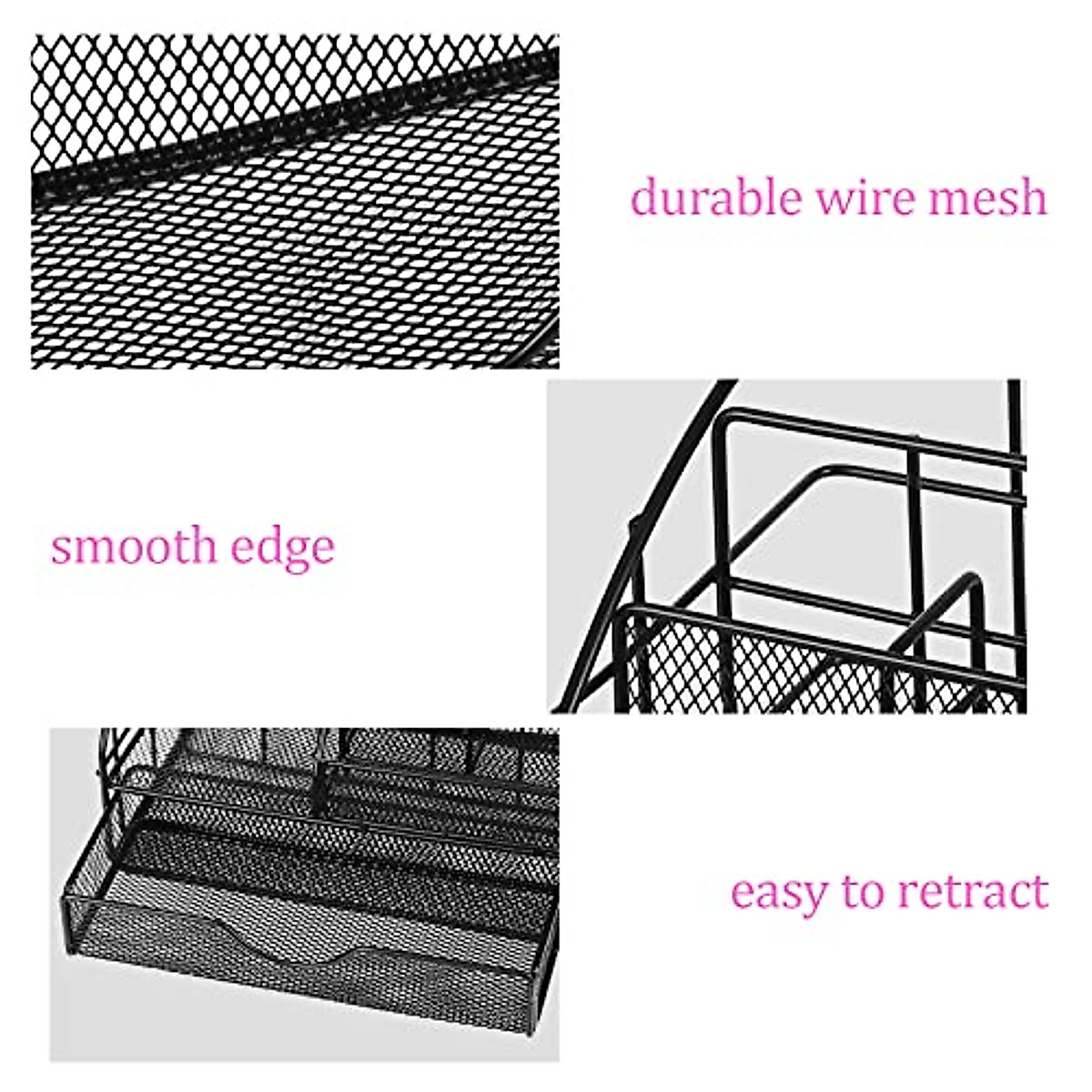 AOFUXTI Office Supplies Desk Organizer - Desk Organizers and Accessories, Office Supplies Set with Pen Holder, Stapler and 72 Clips Set for Office, Home, School, Black