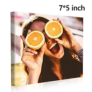 Hoomall Personalized Custom Canvas Prints, Custom Canvas Print with Your Photo, Crude Wood Photo Frame, Perfect for Home Decor, Gifts & Keepsakes, Variety of Sizes