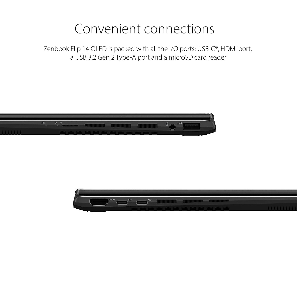 ASUS Zenbook 14 Flip OLED Ultra Slim Laptop, 14” 4K 16:10 OLED Touch Display, AMD Ryzen 7 6800H CPU, 16GB RAM, 1TB SSD, NumberPad, Windows 11 Home, Jade Black, UN5401RA-DH74T