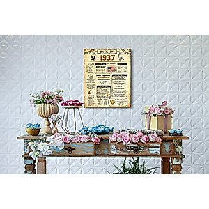 85th Birthday Party Decorations Supplies Anniversary Card Gifts for Man/women Turning 85Years Old Back in 1937 Print Frame Canvas 85th Birthday Card for Him or Her (11inchx14inch, 1937-canavs Frame)