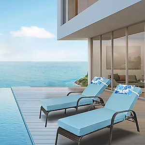 JMGBird Outdoor Chaise Lounge Cushion 70 * 22 * 4.5 Inch, Patio Chaise Lounge Chair Cushions Waterproof Foldable Pool Thick Lounge Cushions Outdoor Furniture