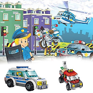 MOCREAR City Police Station Building Toy Set for Kids,Boys,1397 Pieces City Police Station Building Set, Police Station Mobile Command Center Building Blocks Kit Roleplay Toy Gifts