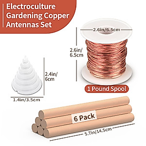 99.9% Pure Copper Wire, with Fibonacci Coil Winding Jig for Electroculture Gardening, Electro Culture Gardening Stake for Growing Garden Plants and Vegetables, 16 Gauge, 127 Feet / 39m, 1 Pound