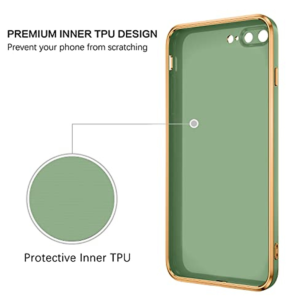 BENTOBEN iPhone 8 Plus Case, Phone Case iPhone 7 Plus, Slim Thin Shockproof Protection Kickstand Drop Protective Bumper Girls Women Boy Men iPhone 8 Plus/iPhone 7 Plus 5.5 Cover, Light Green Design