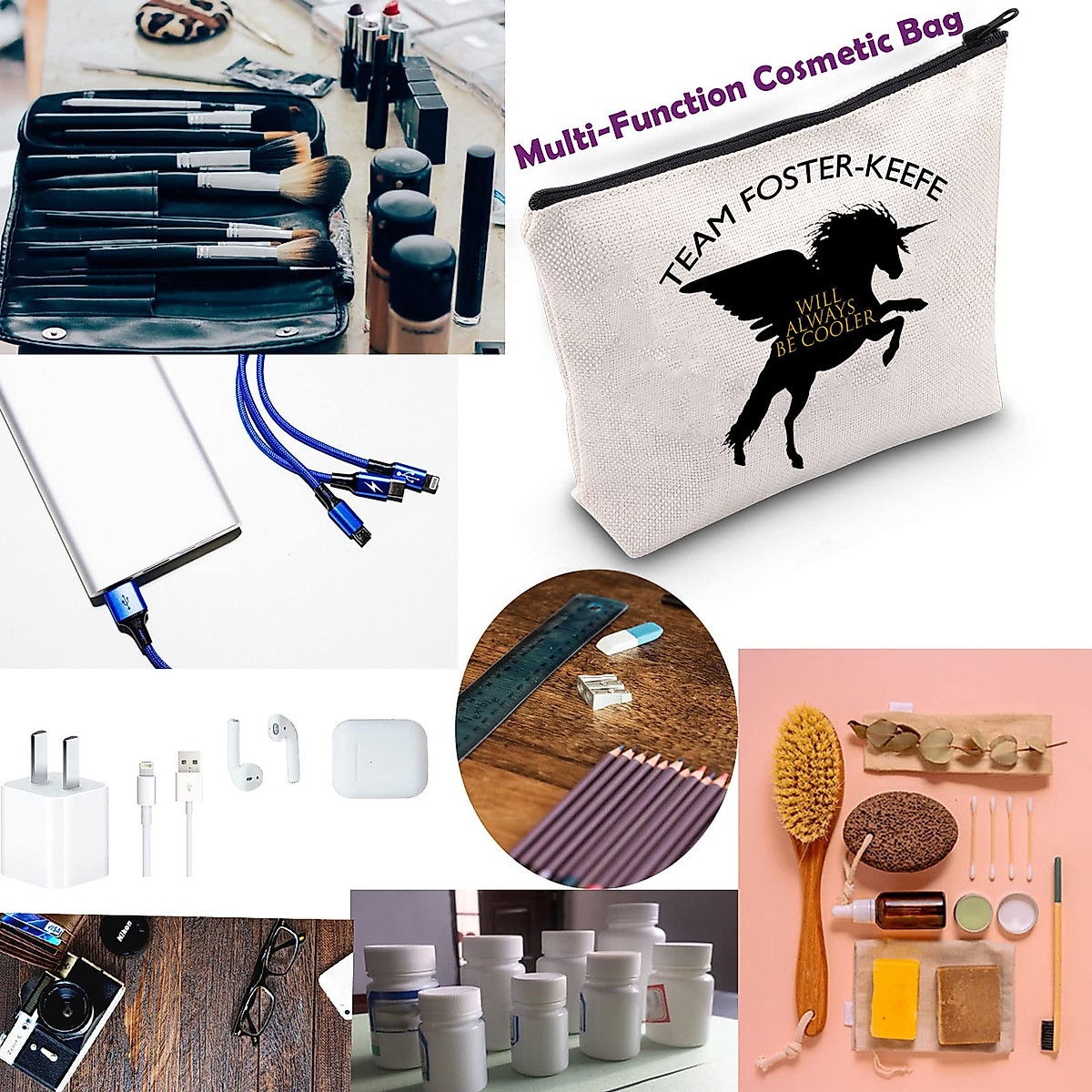 TSOTMO Book inspired Bookish Zipper Pouch Will Always Be Cooler Team Foster-Keefe Cosmetic Bag Gift For Book Lover Fans (Foster-Keefe)