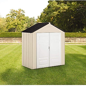 Rubbermaid 1862705 Shed, 7'x3.5', Tan/White