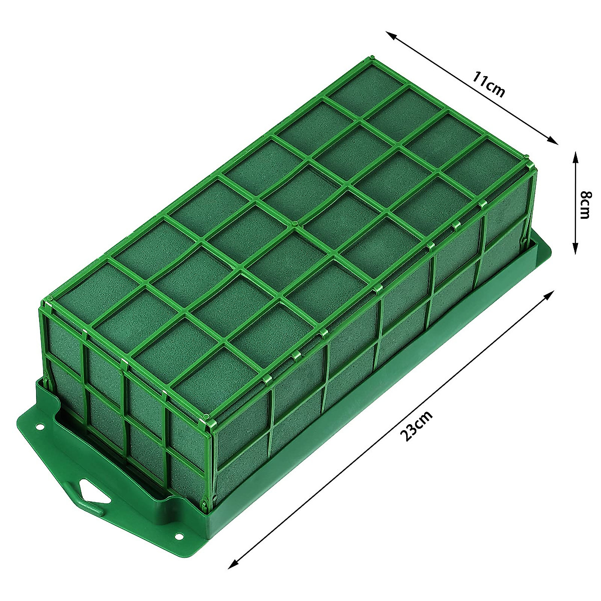 Boao Floral Foam Cage Flower Holder with Floral Foam for Fresh Flowers Cage Bowl for Table Centerpiece Floral Arrangement, Rectangle, 30 x 12 x 8 cm (2 Pieces)