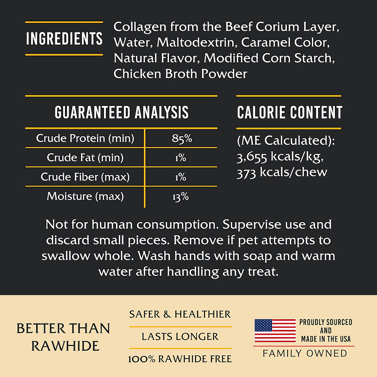 FIDELIS Rawhide-Free Treat Sticks, Long Lasting, Collagen Dog Chews, Treats, Small & Large Dogs, Beef Collagen, Gluten-Free, Grain-Free, Dog Chew, Bones-Alternative, Made in USA, 4pk, Chicken, 7"