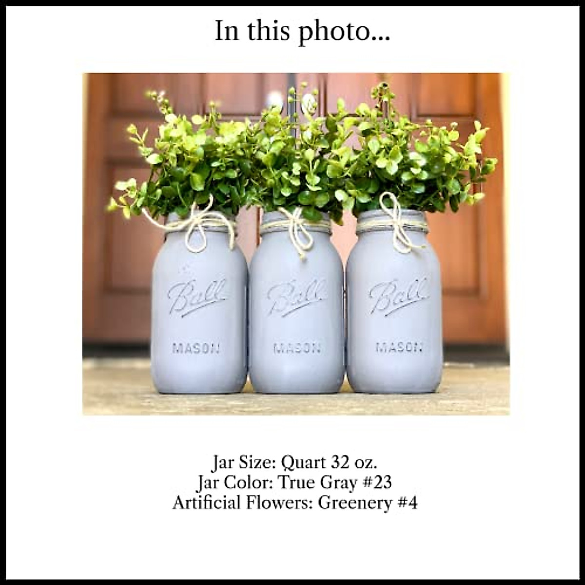 Set of 3, 4, or 5 - Painted Distressed Mason Jars - Choose Pint 16 oz or Quart 32 oz, Your Choice of Jar Colors, Artificial Flowers are Optional, Rustic Wedding Centerpieces for Tables Mason Jars
