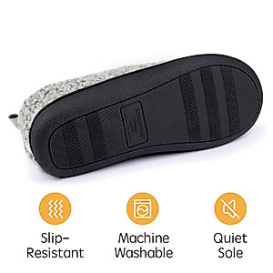 RockDove Women's Nomad Soft Faux Shearling Closed Back Memory Foam Slipper, Size 11-12 US Women, Light Grey