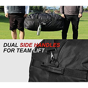 Fitdom 130L 36" Heavy Duty Extra Large Sports Gym Equipment Travel Duffle Bag W/Adjustable Shoulder & Compression Straps. Perfect for Soccer Baseball Basketball Hockey Football & Team Coaches & More