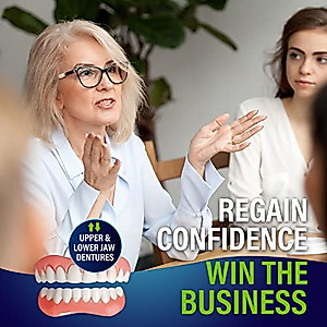 Fake Teeth, 2 PCS Veneers Dentures Teeth Socket for Women and Men, Dental Veneers for Temporary Teeth Restoration, Comfortable & Nature,Restore Your Confident Smile