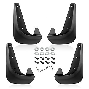 Salior 4PCS Car Mud Flaps,No Drilling Required Splash Guards Bendable Mud Guard for Car,Universal Mud Flaps for Trucks Protects Front & Rear Wheel Automotive Exterior Accessories